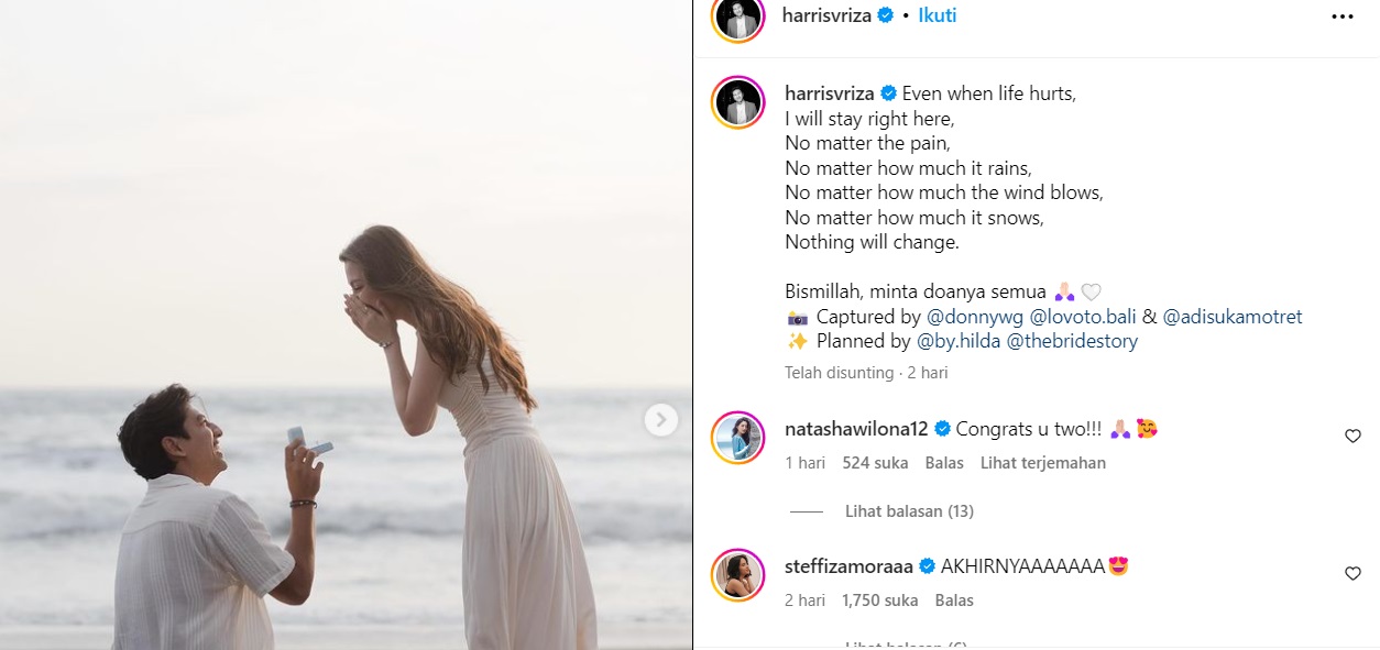 Romantis! Harris Vriza Lamar Haviza Devi Anjani di Bali